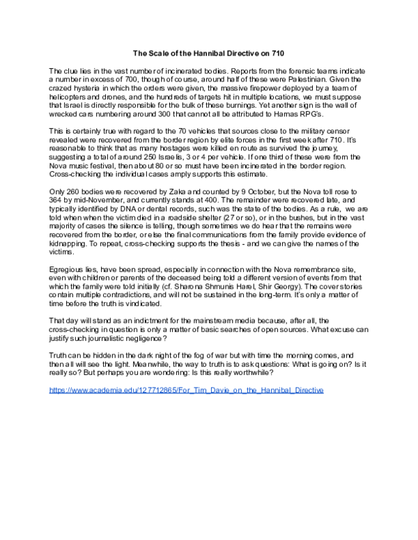 (PDF) The Scale of the Hannibal Directive on 710