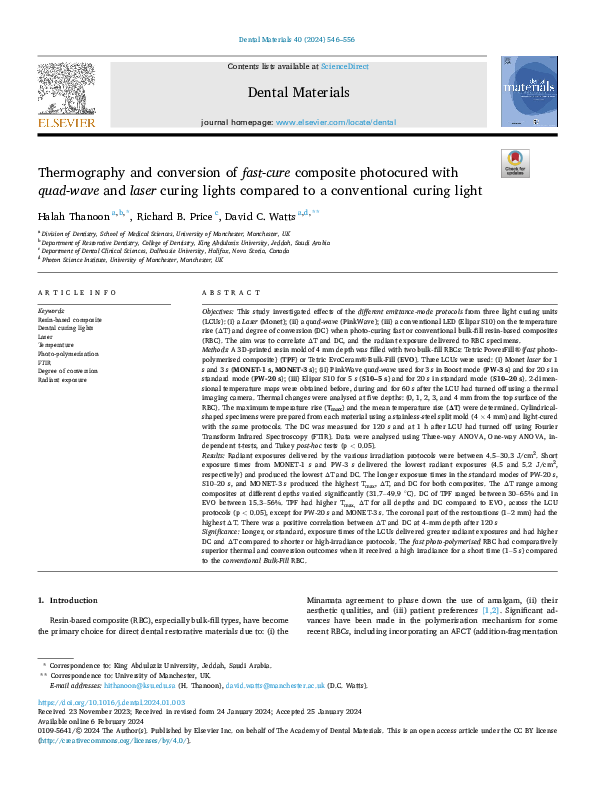 (PDF) Thermography and conversion of fast-cure composite photocured ...