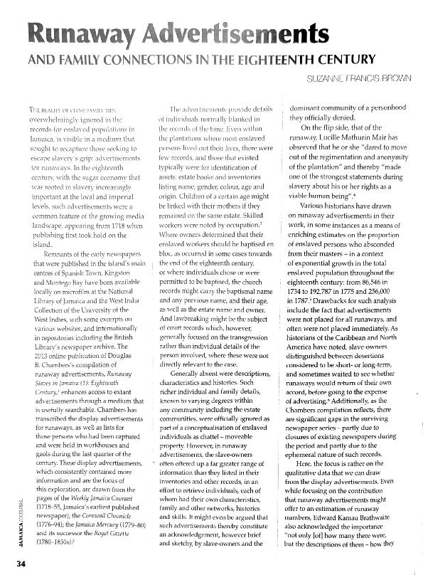 (PDF) Runaway Advertisements and Family Connections in the Eighteenth ...