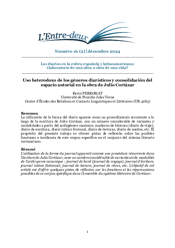 (PDF) Uso heterodoxo de los géneros diarísticos y consolidación del ...