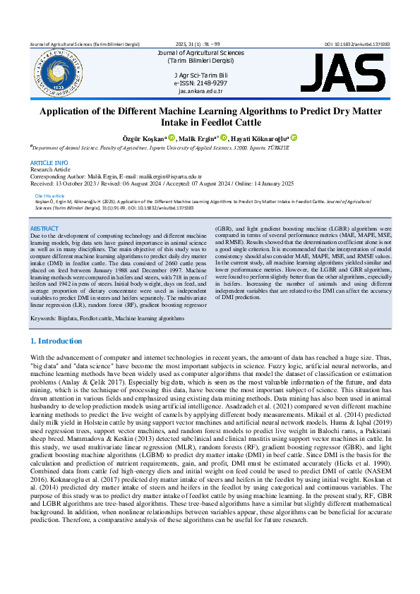 Pdf Application Of The Different Machine Learning Algorithms To