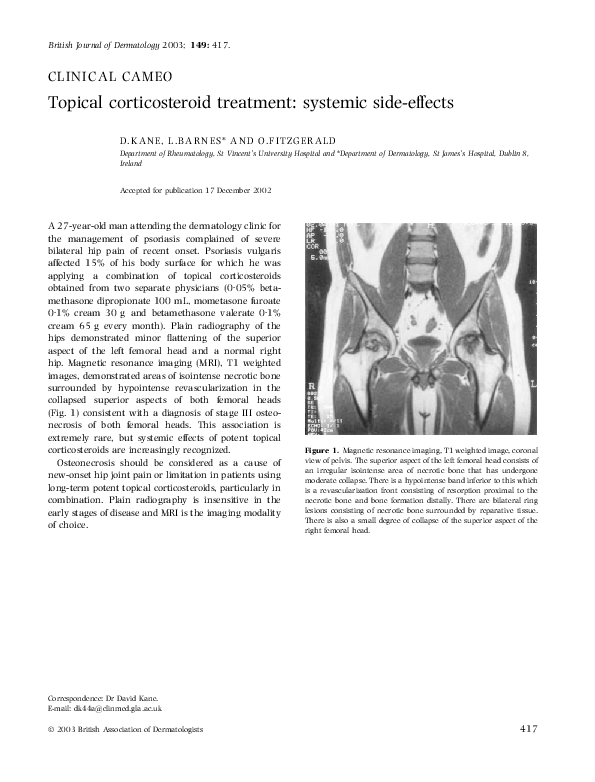 (PDF) Topical corticosteroid treatment: systemic side-effects