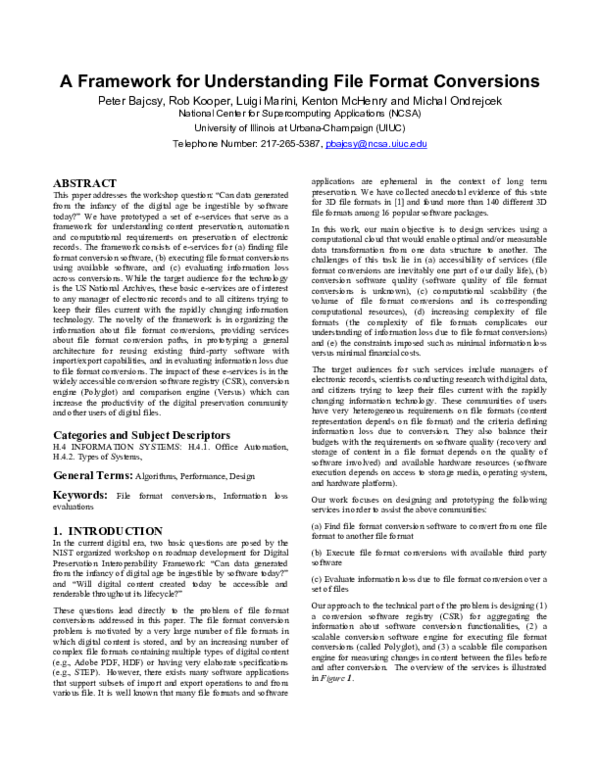 (PDF) A framework for understanding file format conversions