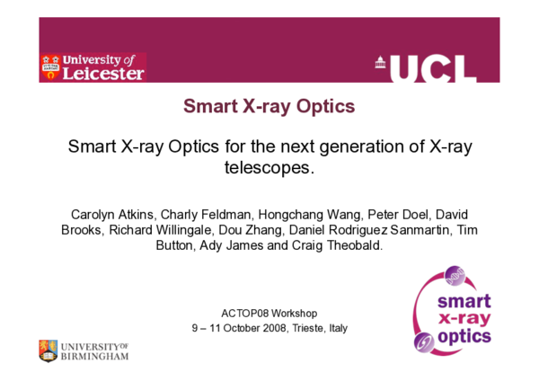 (PDF) Smart X-ray optics