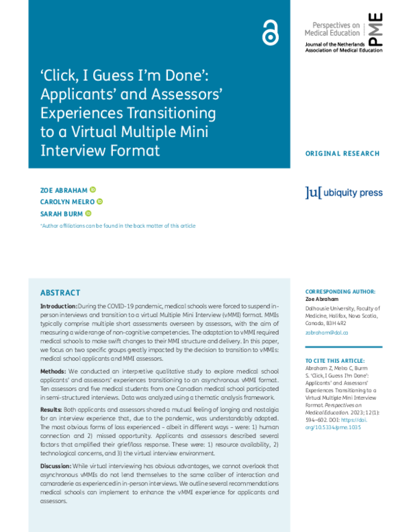 (PDF) ‘Click, I Guess I’m Done’: Applicants’ and Assessors’ Experiences ...