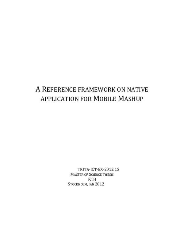 (PDF) A Reference Framework on Native Application for Mobile Mashup