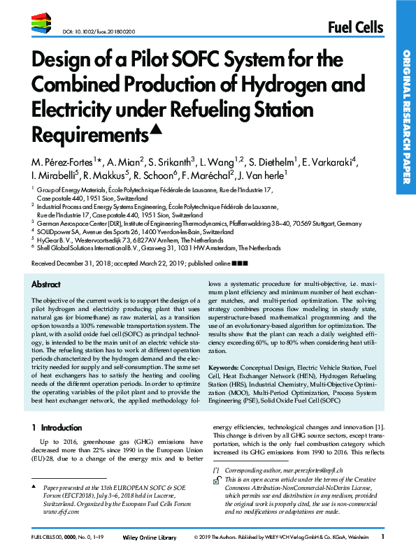 (PDF) Design of a Pilot SOFC System for the Combined Production of ...