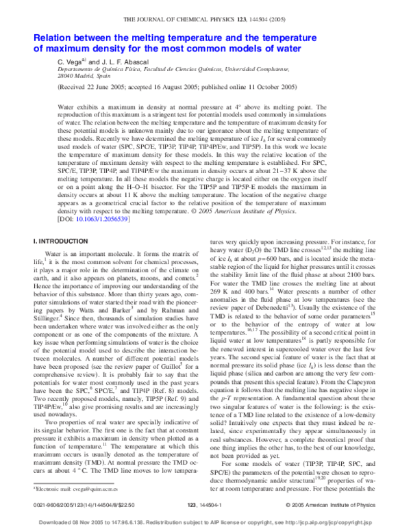(PDF) Relation between the melting temperature and the temperature of ...