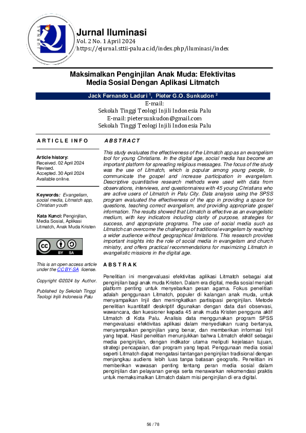 (PDF) Maksimalkan Penginjilan Anak Muda: Efektivitas Media Sosial ...