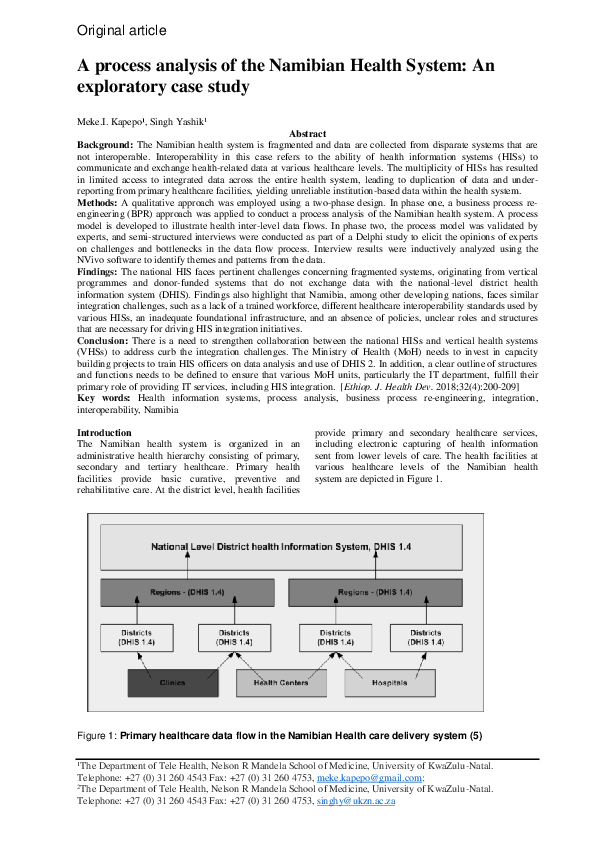 (PDF) A process analysis of the Namibian Health System: An exploratory ...