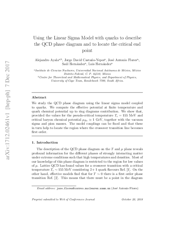 (PDF) Using the Linear Sigma Model with quarks to describe the QCD ...