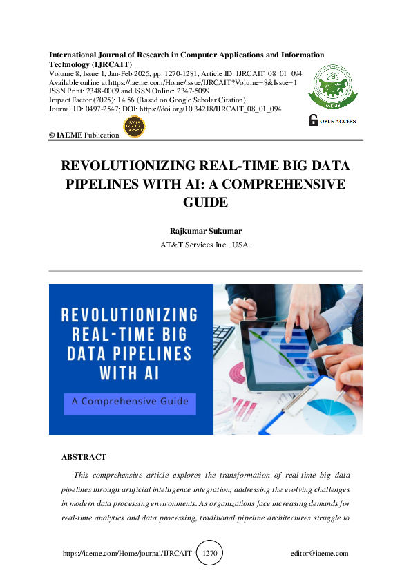 (PDF) REVOLUTIONIZING REAL-TIME BIG DATA PIPELINES WITH AI: A COMPREHENSIVE GUIDE