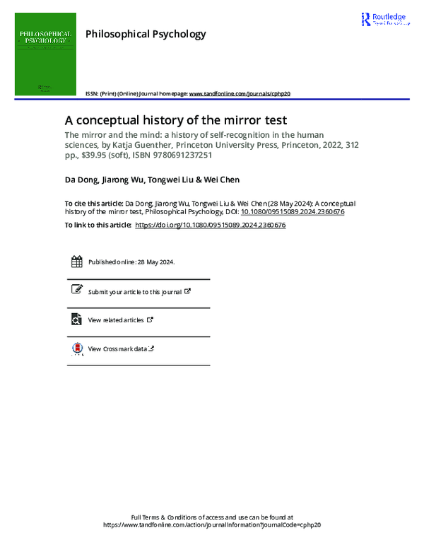 (PDF) A conceptual history of the mirror test