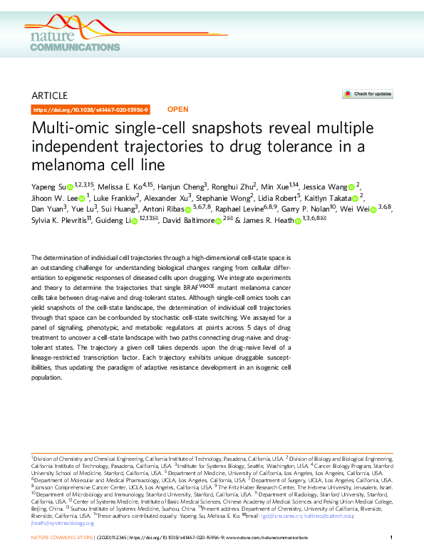 (PDF) Multi-omic single-cell snapshots reveal multiple independent ...