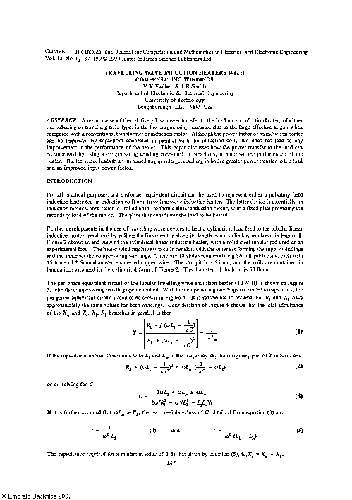 (PDF) Travelling Wave Induction Heaters with Compensating Windings