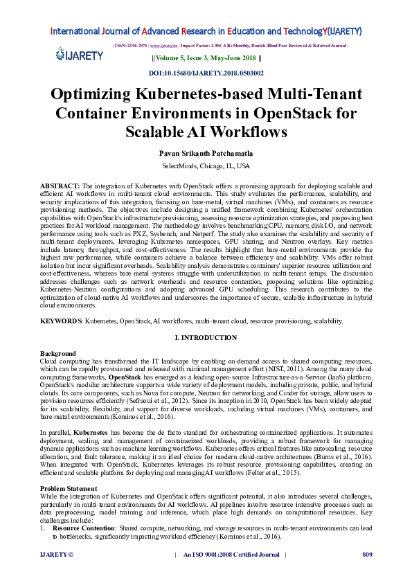 Pdf Optimizing Kubernetes Based Multi Tenant Container Environments