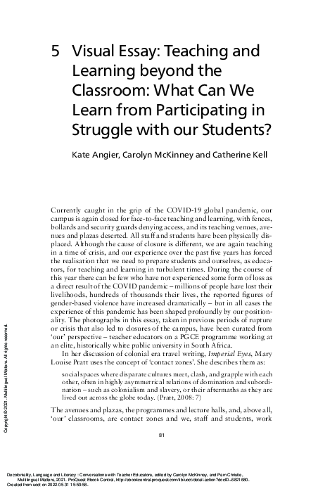 (PDF) 5 Visual Essay: Teaching and Learning beyond the Classroom: What ...