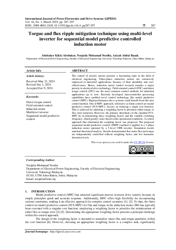 (PDF) Torgue and flux ripple mitigation technique using multi-level ...