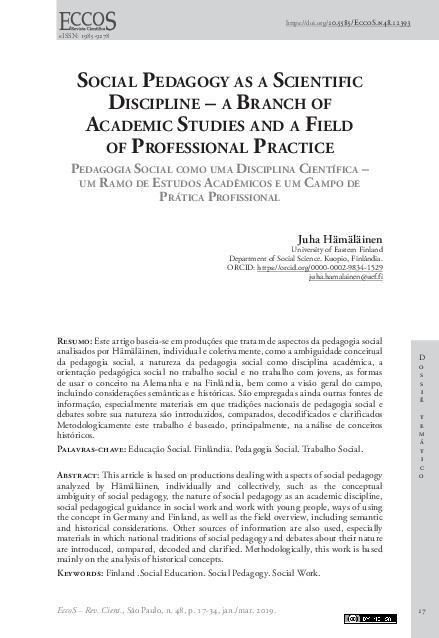 (PDF) Social Pedagogy as a Scientific Discipline, a Branch of Academic ...