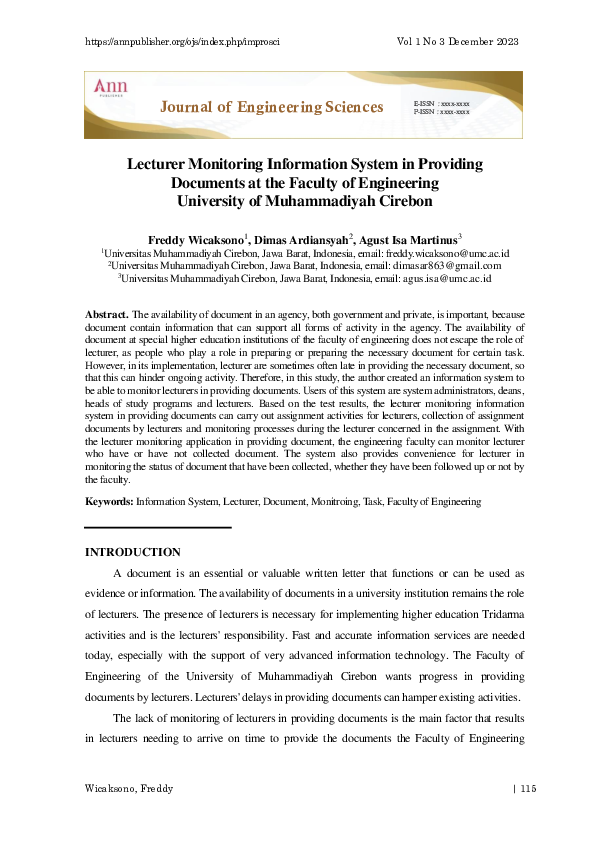 (PDF) Lecturer Monitoring Information System in Providing Documents at ...