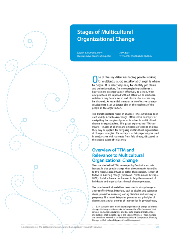(PDF) Stages of Multicultural Organizational Change