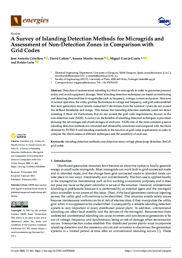 Pdf A Survey Of Islanding Detection Methods For Microgrids And