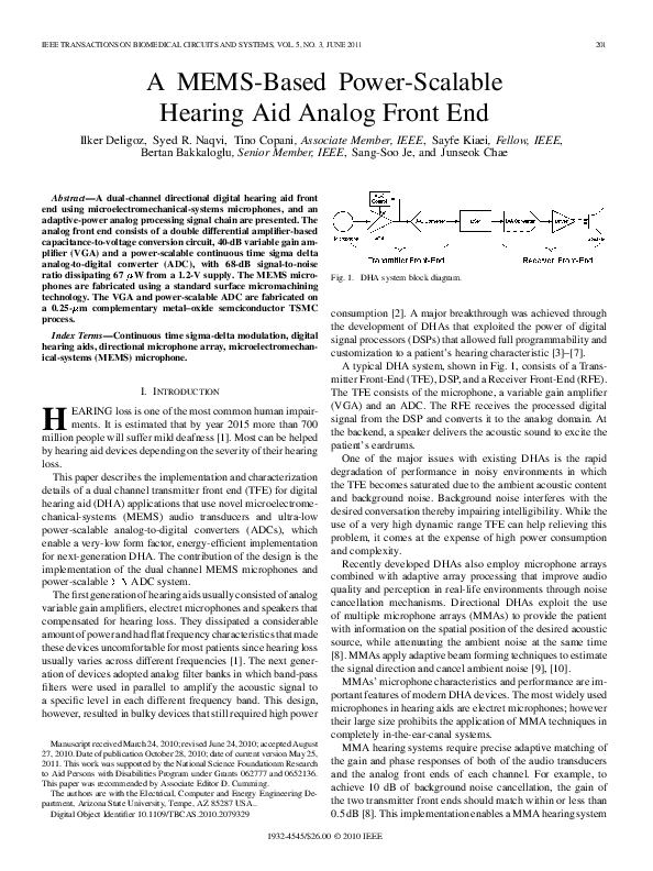 (PDF) A MEMS-Based Power-Scalable Hearing Aid Analog Front End