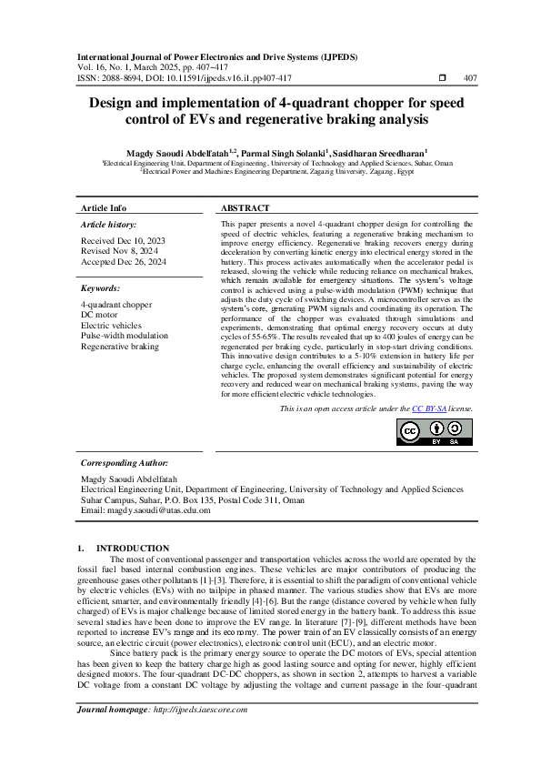 (PDF) Design and implementation of 4-quadrant chopper for speed control ...