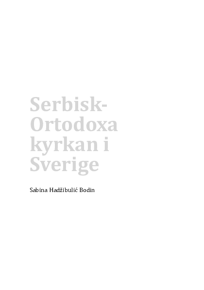 (PDF) Serbisk-ortodoxa kyrkan i Sverige