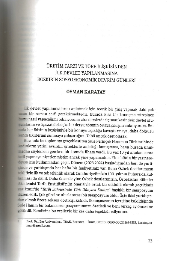 (PDF) “Üretim Tarzı ve Töre İlişkisinden İlk Devlet Yapılanmasına Bozkırın Sosyo-ekonomik Devrim ...