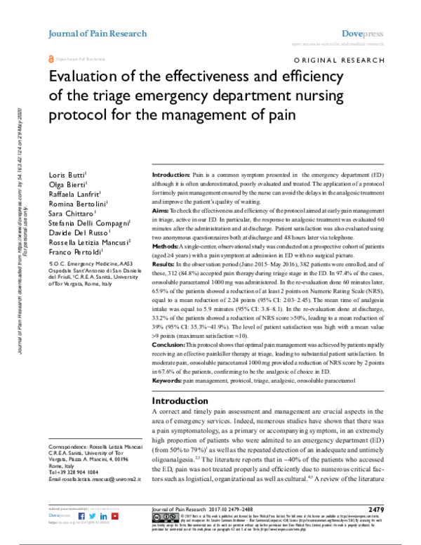 (PDF) Evaluation of the effectiveness and efficiency of the triage ...