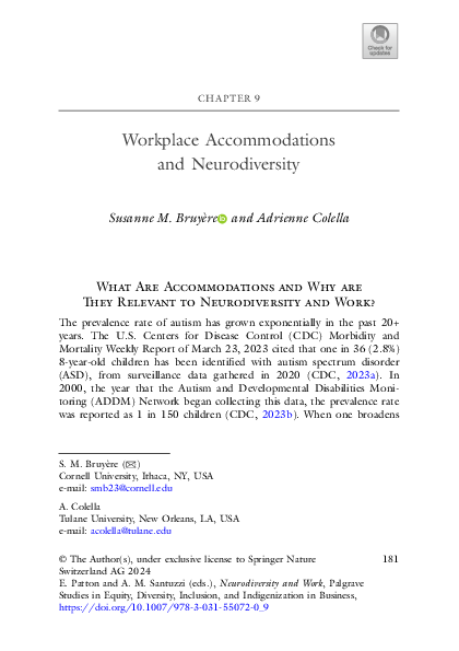 (PDF) Workplace Accommodations and Neurodiversity