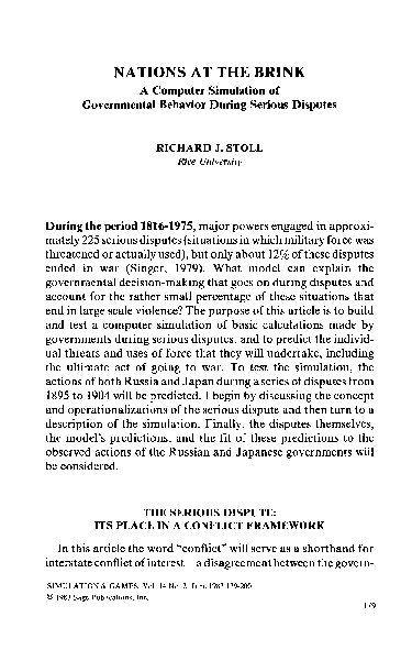 (PDF) Nations At the Brink