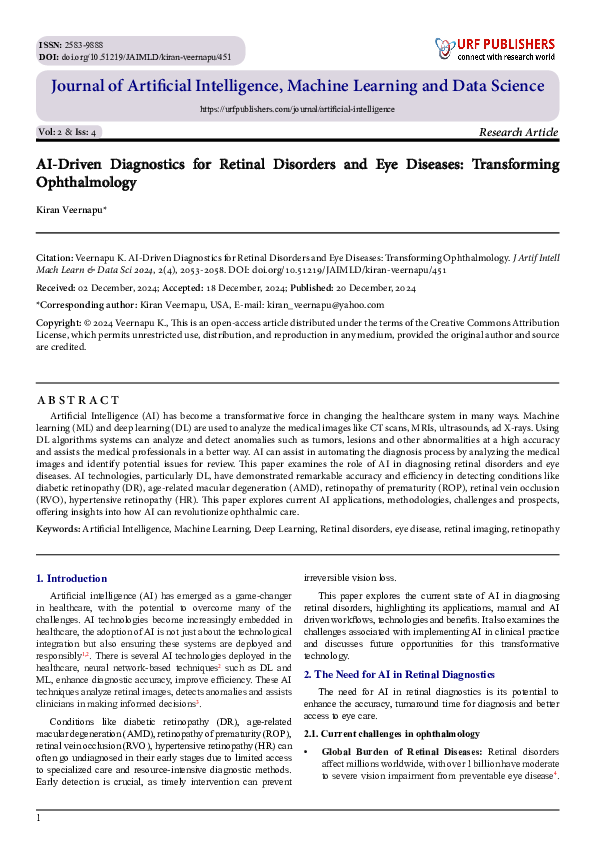 (PDF) AI-Driven Diagnostics for Retinal Disorders and Eye Diseases ...