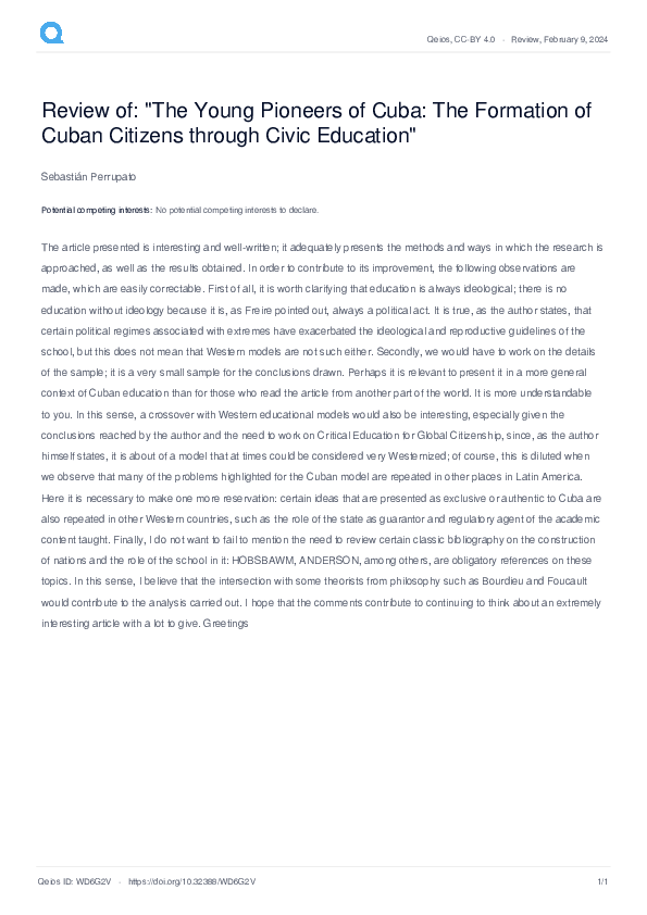 (PDF) Review of: "The Young Pioneers of Cuba: The Formation of Cuban ...