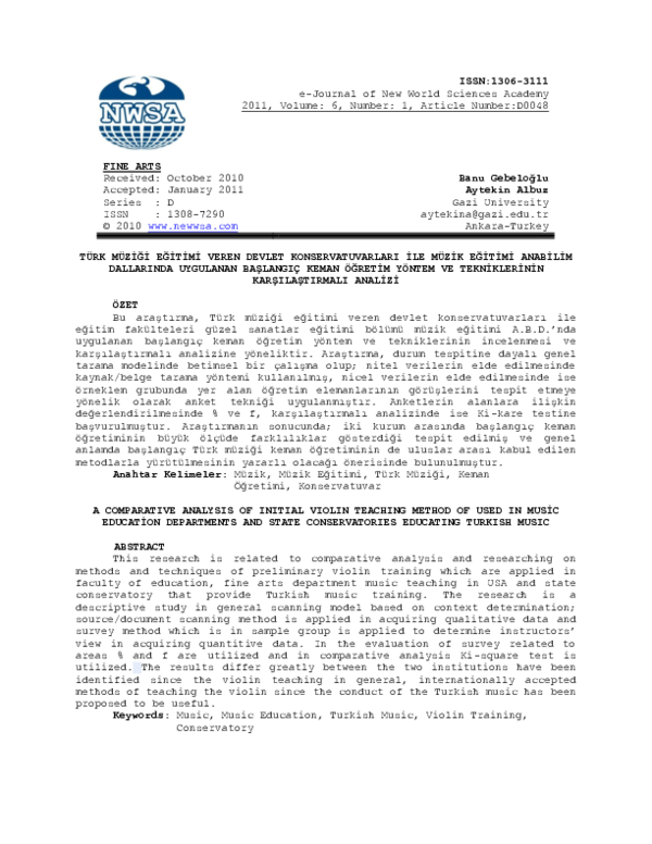 (PDF) Türk Müzy?Y E?Ytymy Veren Devlet Konservatuvarlari Yle Müzyk E ...
