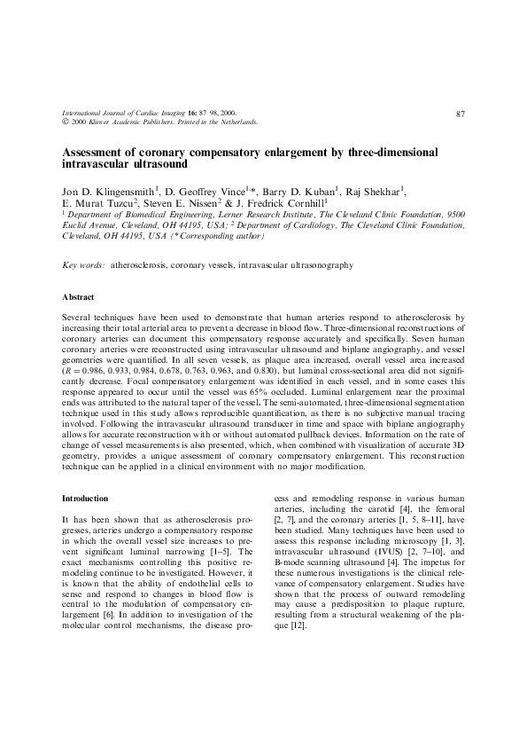 (PDF) Assessment of coronary compensatory enlargement by three ...