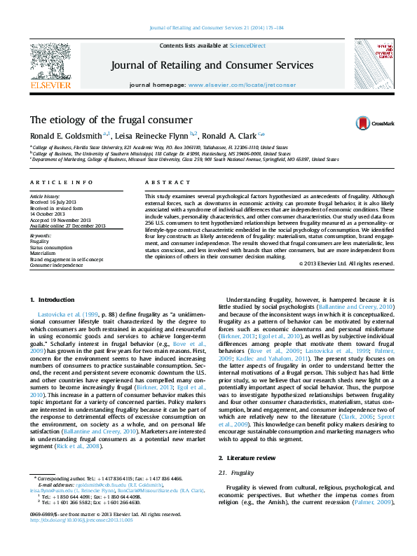 (PDF) The etiology of the frugal consumer