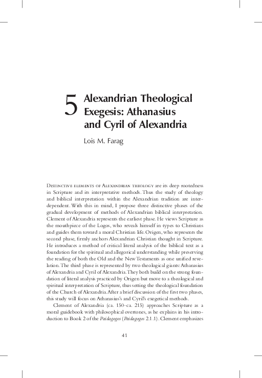 (PDF) Alexandrian Theological Exegesis
