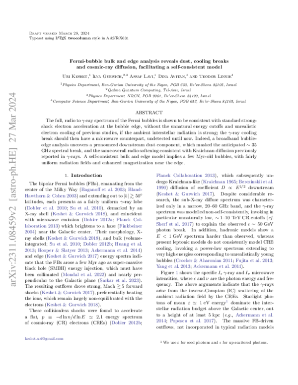 (PDF) Fermi-bubble bulk and edge analysis reveals dust, cooling breaks ...