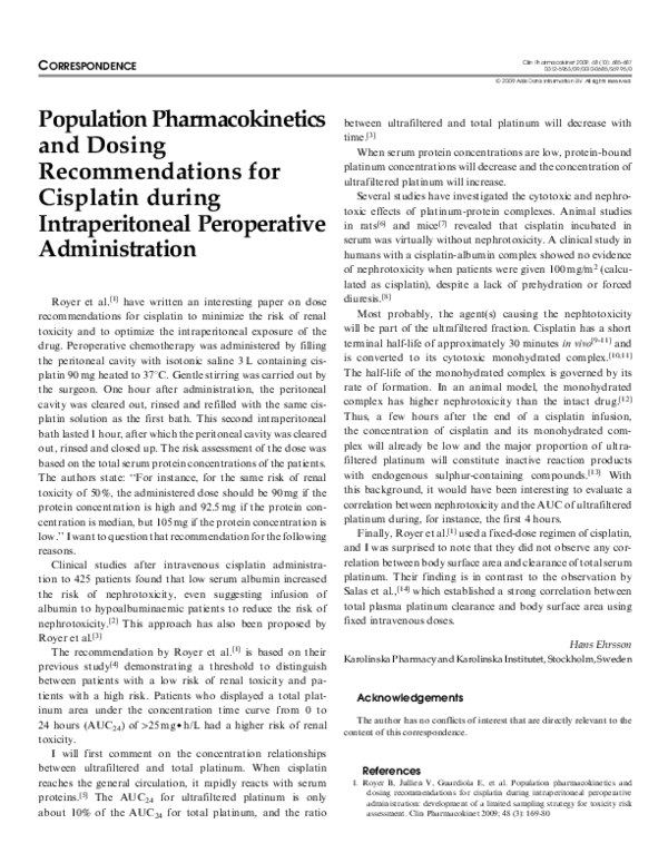 (PDF) Population Pharmacokinetics and Dosing Recommendations for ...