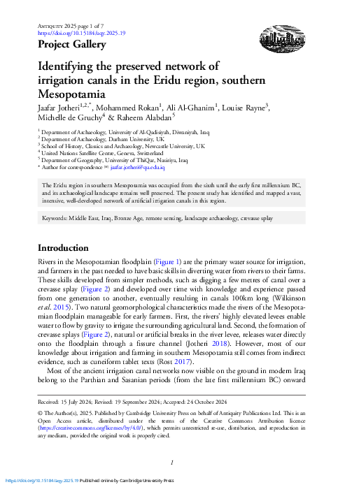 (PDF) Identifying the preserved network of irrigation canals in the ...