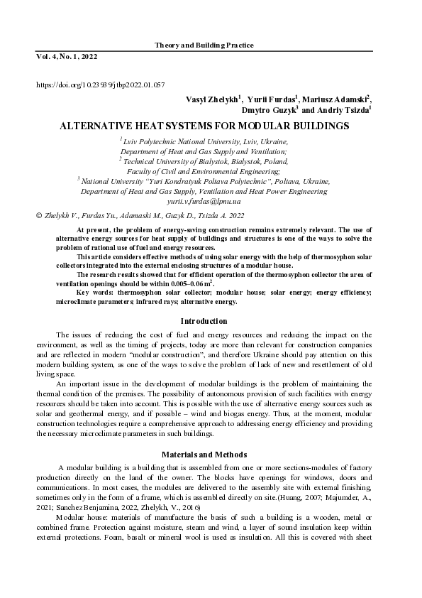 (PDF) Alternative Heat Systems for Modular Buildings