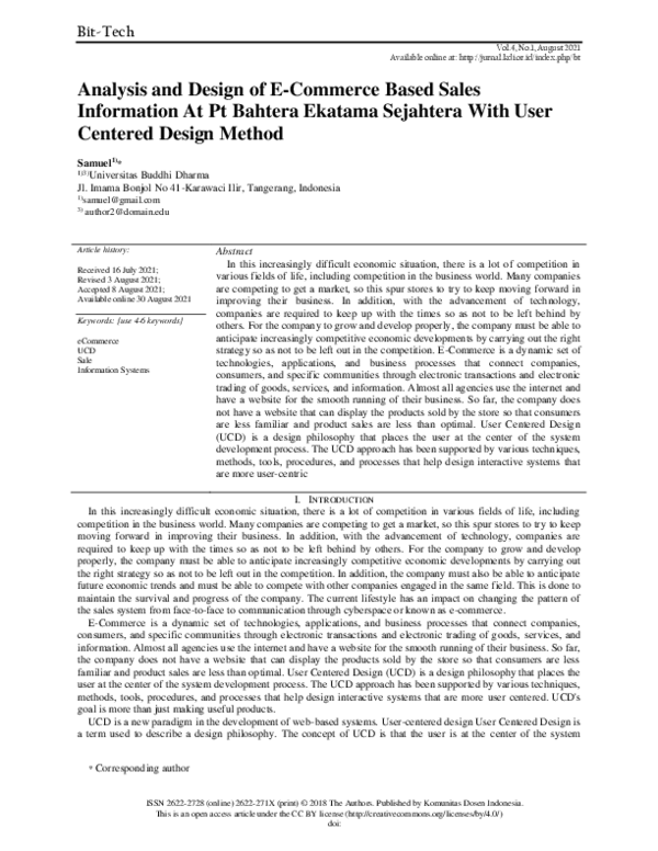(PDF) Analysis and Design of E-Commerce Based Sales Information At Pt Bahtera Ekatama Sejahtera ...