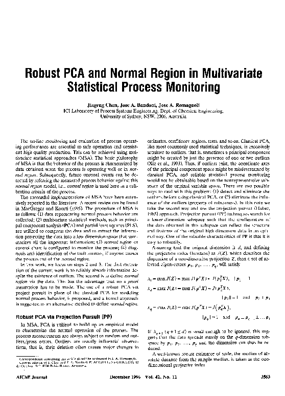(PDF) Robust PCA and normal region in multivariate statistical process ...