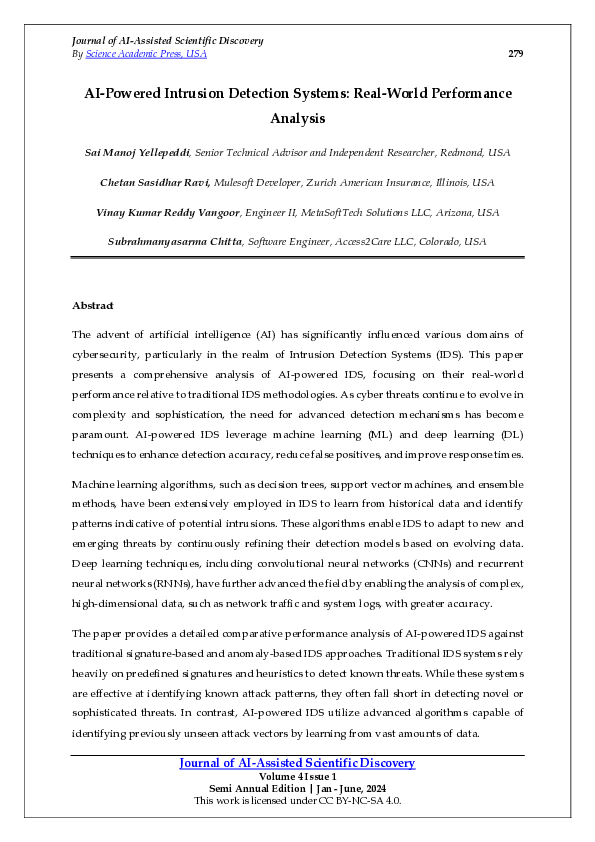 Pdf Ai Powered Intrusion Detection Systems Real World Performance Analysis