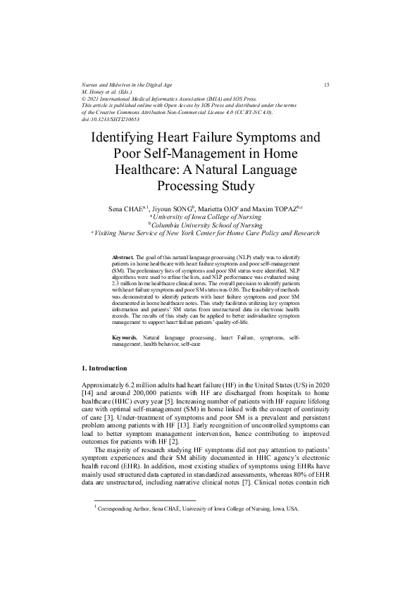 (PDF) Identifying Heart Failure Symptoms and Poor Self-Management in ...