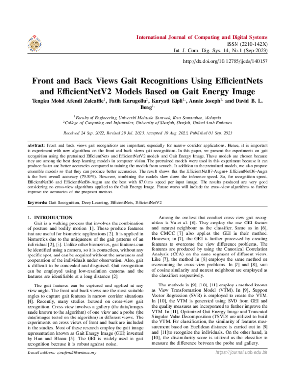 (PDF) Front and Back Views Gait Recognitions Using EfficientNets and EfficientNetV2 Models Based ...