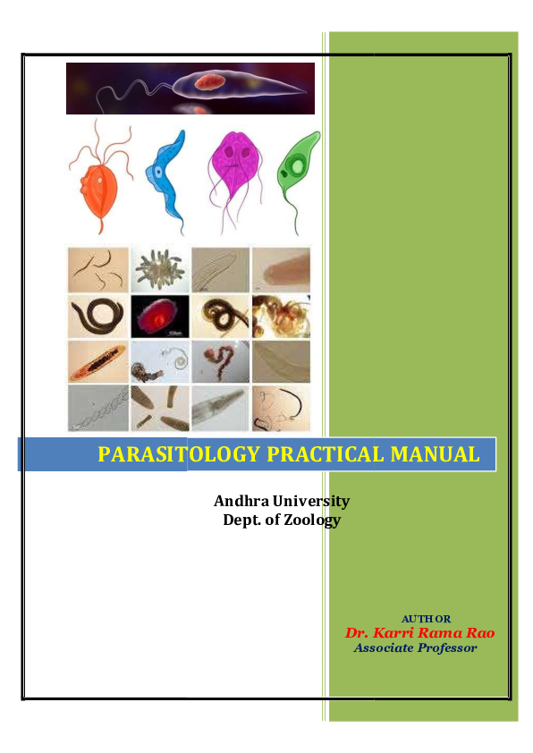 (PDF) PARASITOLOGY PRACTICAL MANUAL Andhra University Dept. of Zoology