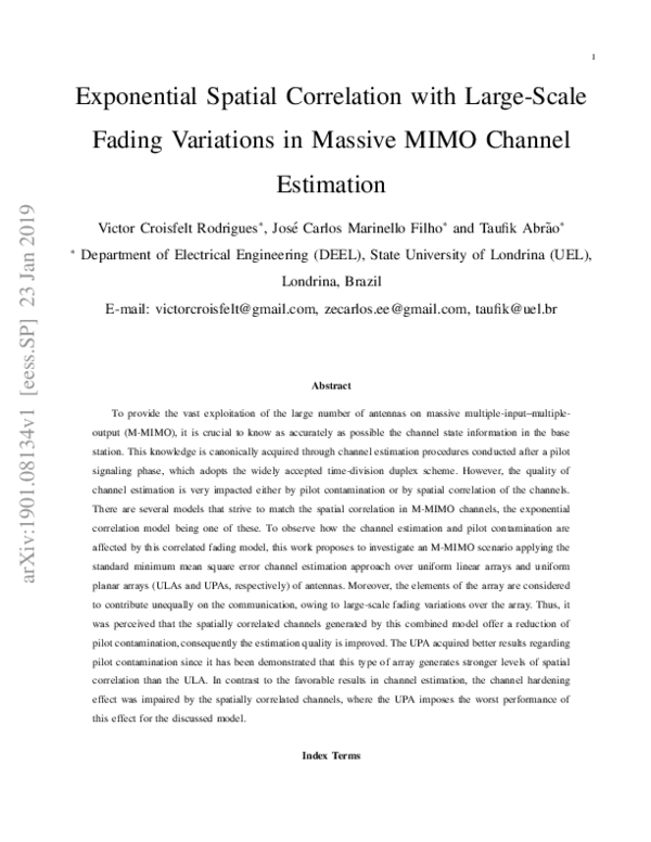 (PDF) Exponential spatial correlation with large‐scale fading variations in massive MIMO channel ...